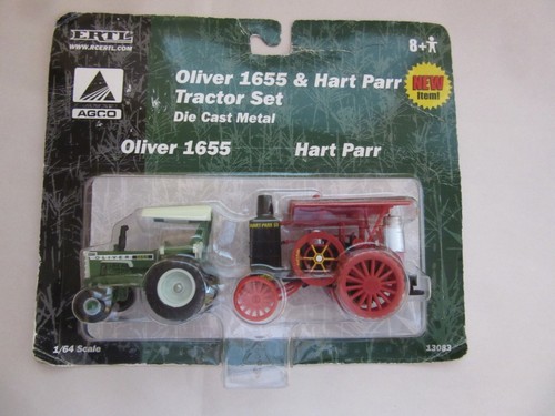 1/64 Ertl OLIVER 1655 & Hart-Parr 60 Toy Tractor Diesel Engine Steam ...