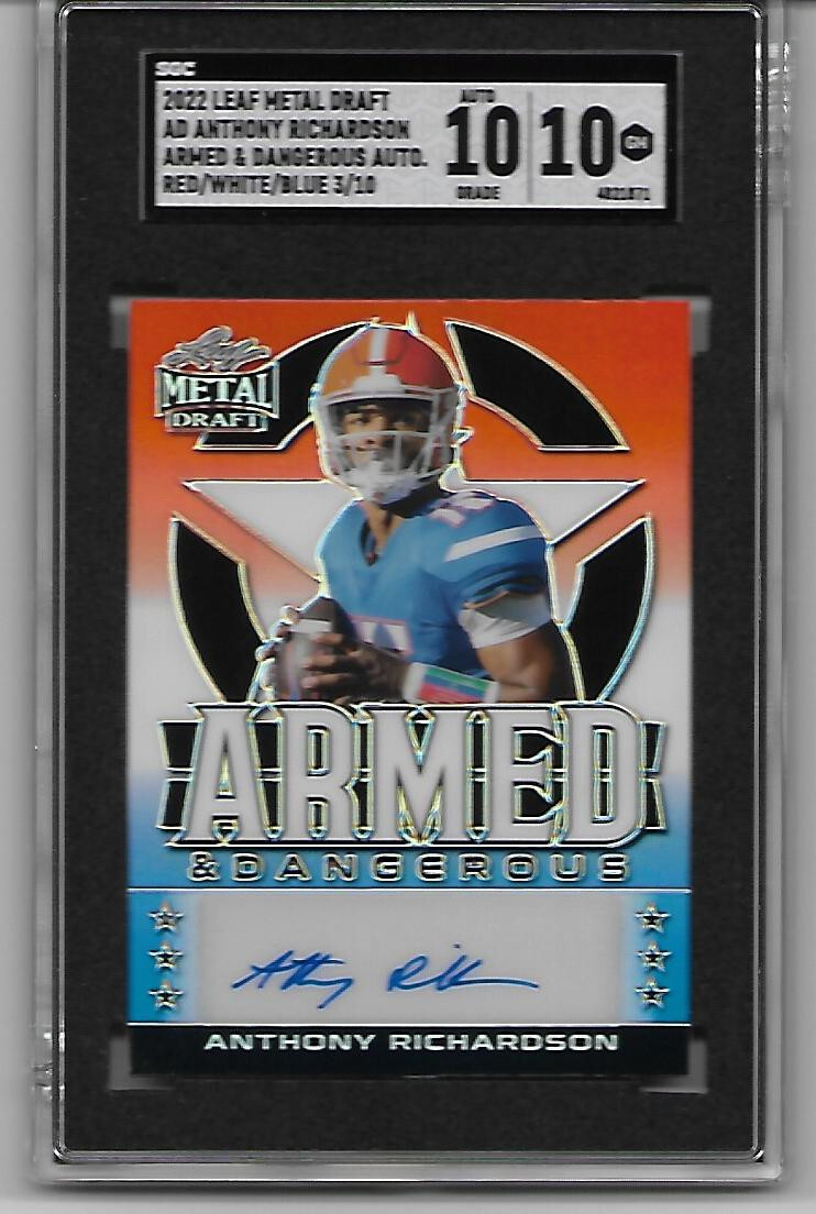 Anthony Richardson ARMED & DANGEROUS RC RWB AUTO Autograph SGC GEM MINT ...