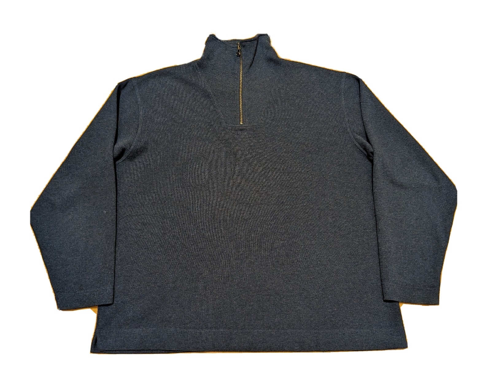 Faconnable 1/4 Zip Pullover Sweater Mens XL Navy Blue Long Sleeve Mock ...
