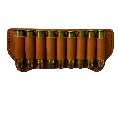 Leather 9 Rd RIFLE SHELL AMMO Cartridge BELT SLIDE POUCH 45-70 Govt ...