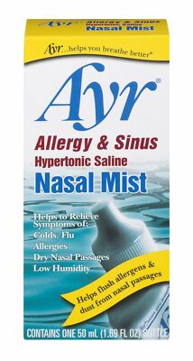Ayr Hypertonic Saline Nasal Mist Allergy & Sinus Fast Relief 1.69oz ...