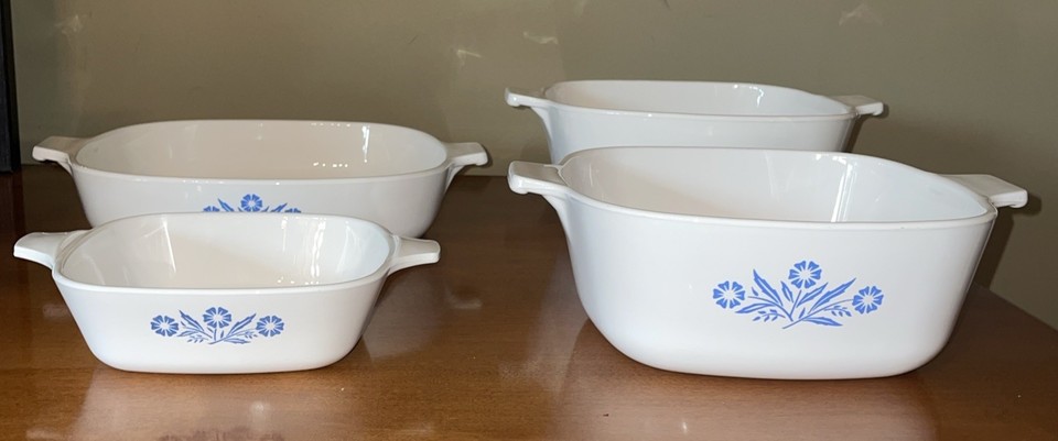 Lot Of 4 Vtg Corning Ware Blue Cornflower Casserole Dishes 4 Different ...