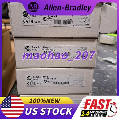 LOT OF 50 Allen Bradley 1492-J4 Feed Thru Screw Terminal Block Green ...