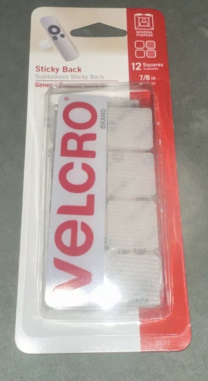VELCRO® Sticky Back Squares, 7/8", White, 12 Sets VEC90073 UPC ...
