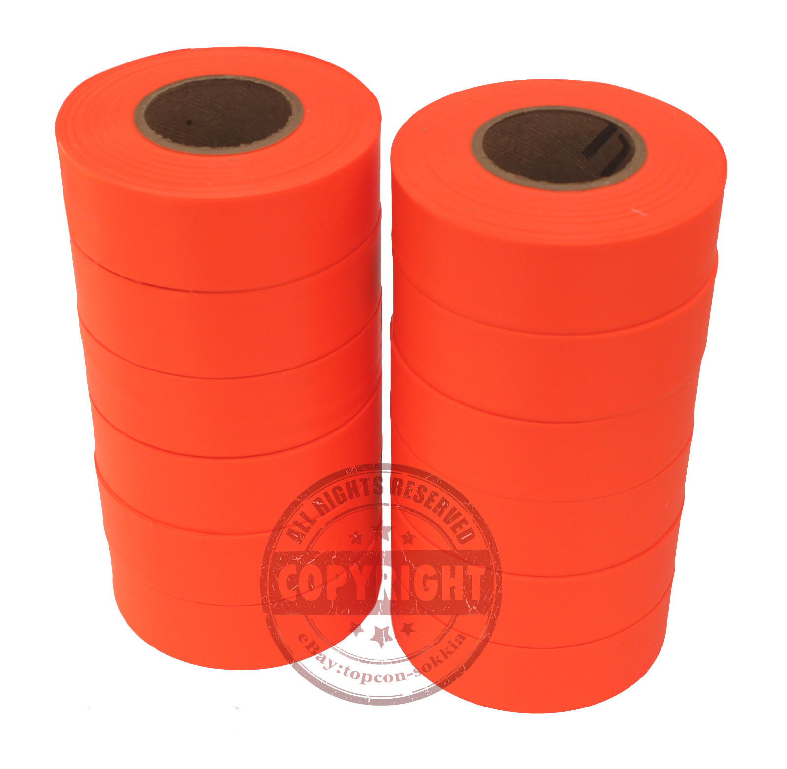 12 ROLLS PRESCO ORANGE GLO SURVEYORS FLAGGING,SURVEYING,BOUNDARY ...