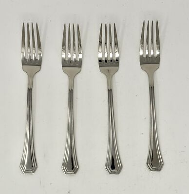 Oneida Lido Set of 4 Dinner Forks 18/10 Stainless 8" USA MADE | eBay
