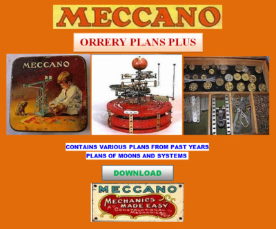 Meccano Orrery Plans Planetarium Moon Exploerer Lunar Vehicle Etc ...
