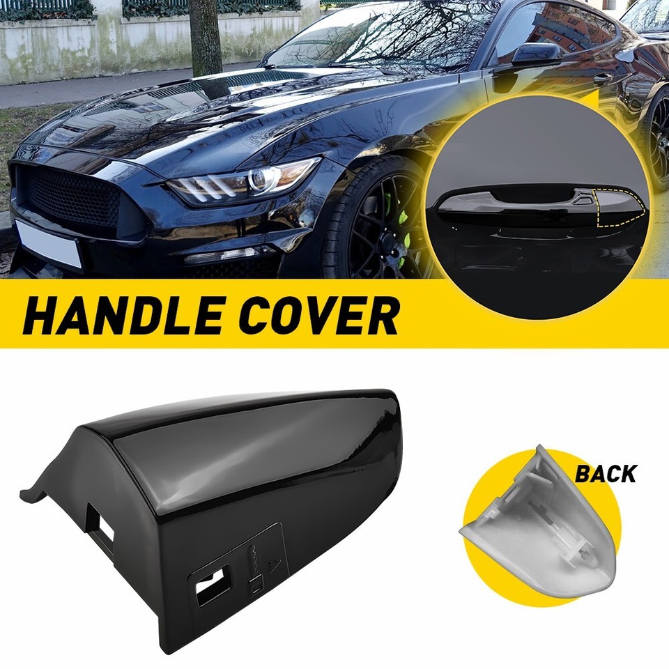 DOOR HANDLE KEY LOCK COVER BEZEL FITS FORD MUSTANG 2015-2022 DRIVER ...