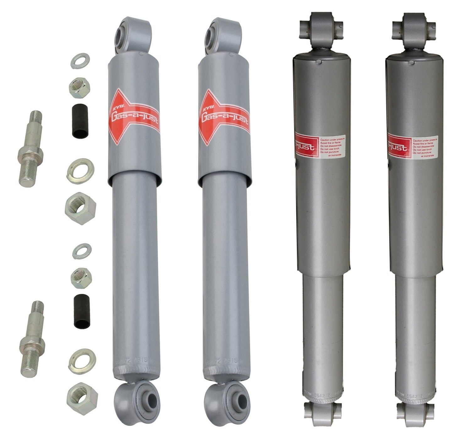 Front and Rear Shock Absorbers Kit KYB Gas-a-just Monotube For Chevy ...