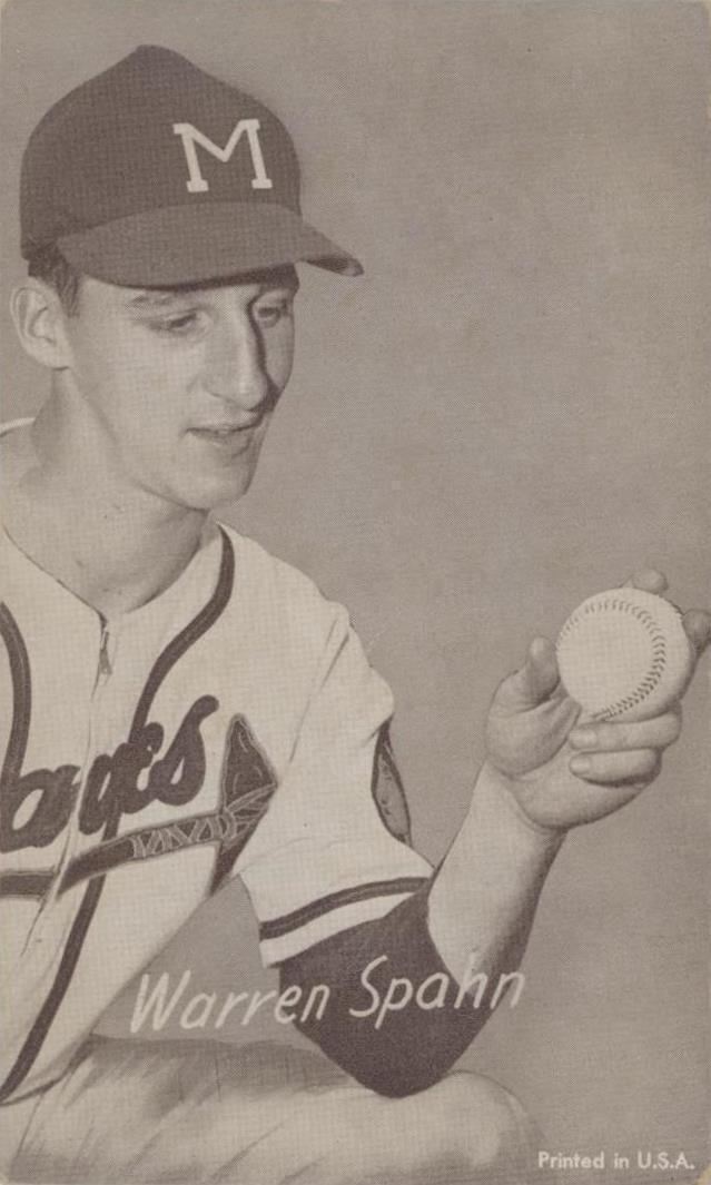 1962 Exhibits Stats-on-Back - Warren Spahn Black Back for sale online ...