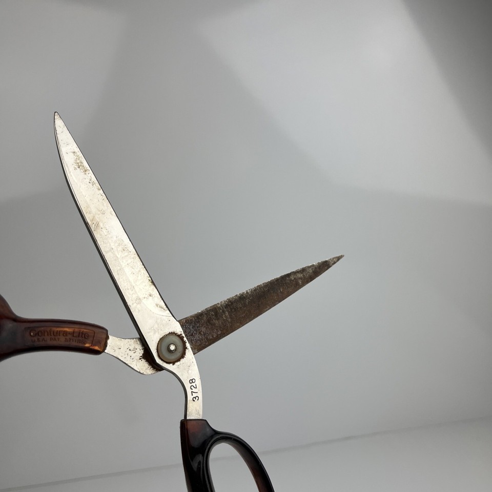 Vintage Wiss 3728 Faux Tortoise Shell Scissors Shears Contura Lite 8.25 ...