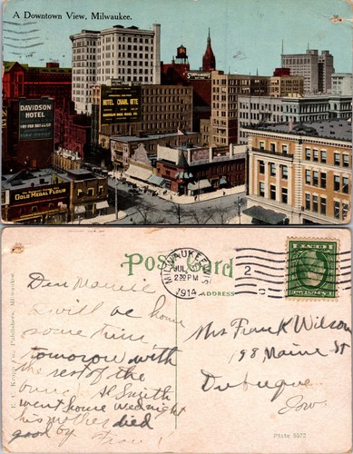 Wisconsin WI Downtown Milwaukee Skyline View Postcard | eBay