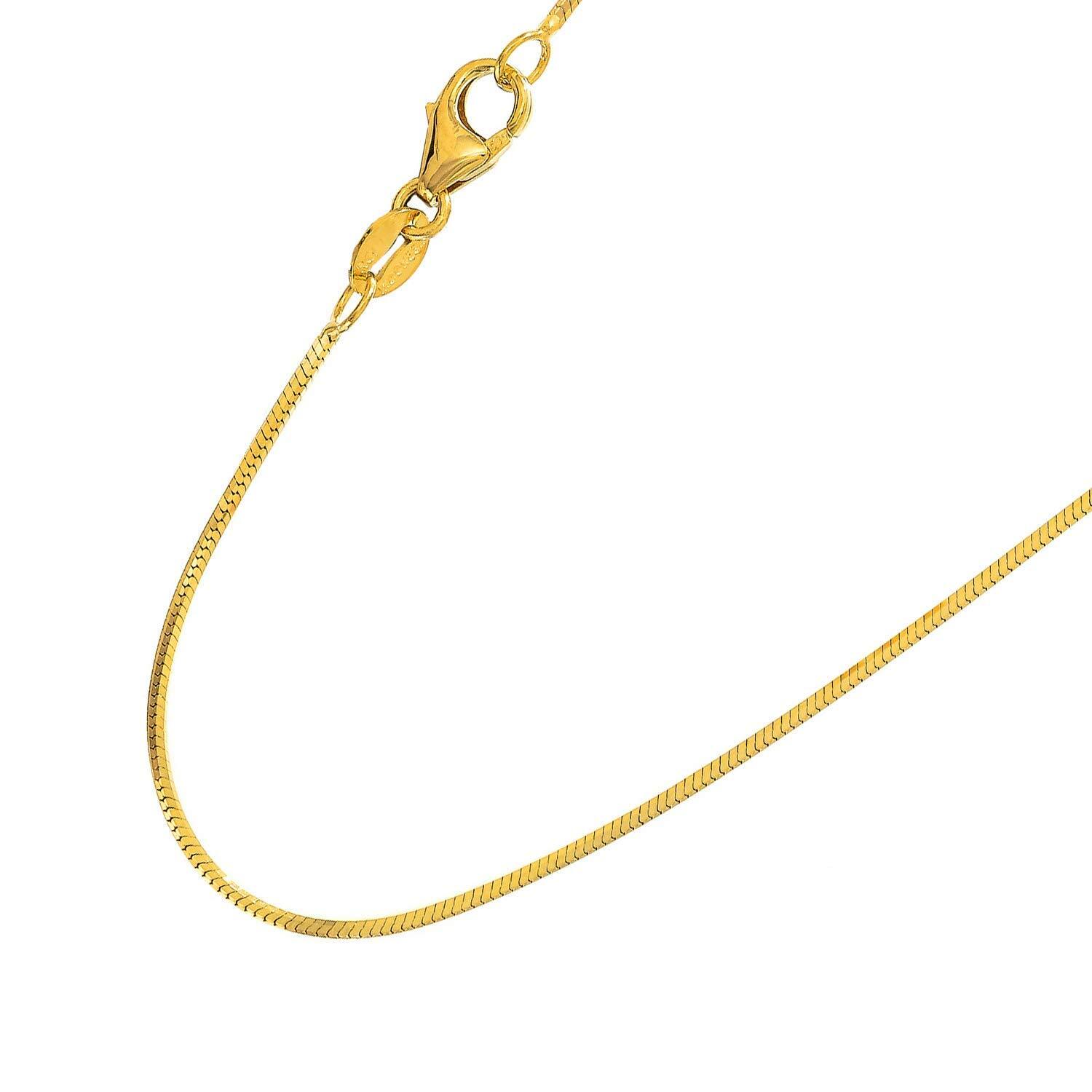 14k Solid Yellow Gold 0.8mm Octagonal Snake Chain 16" | eBay