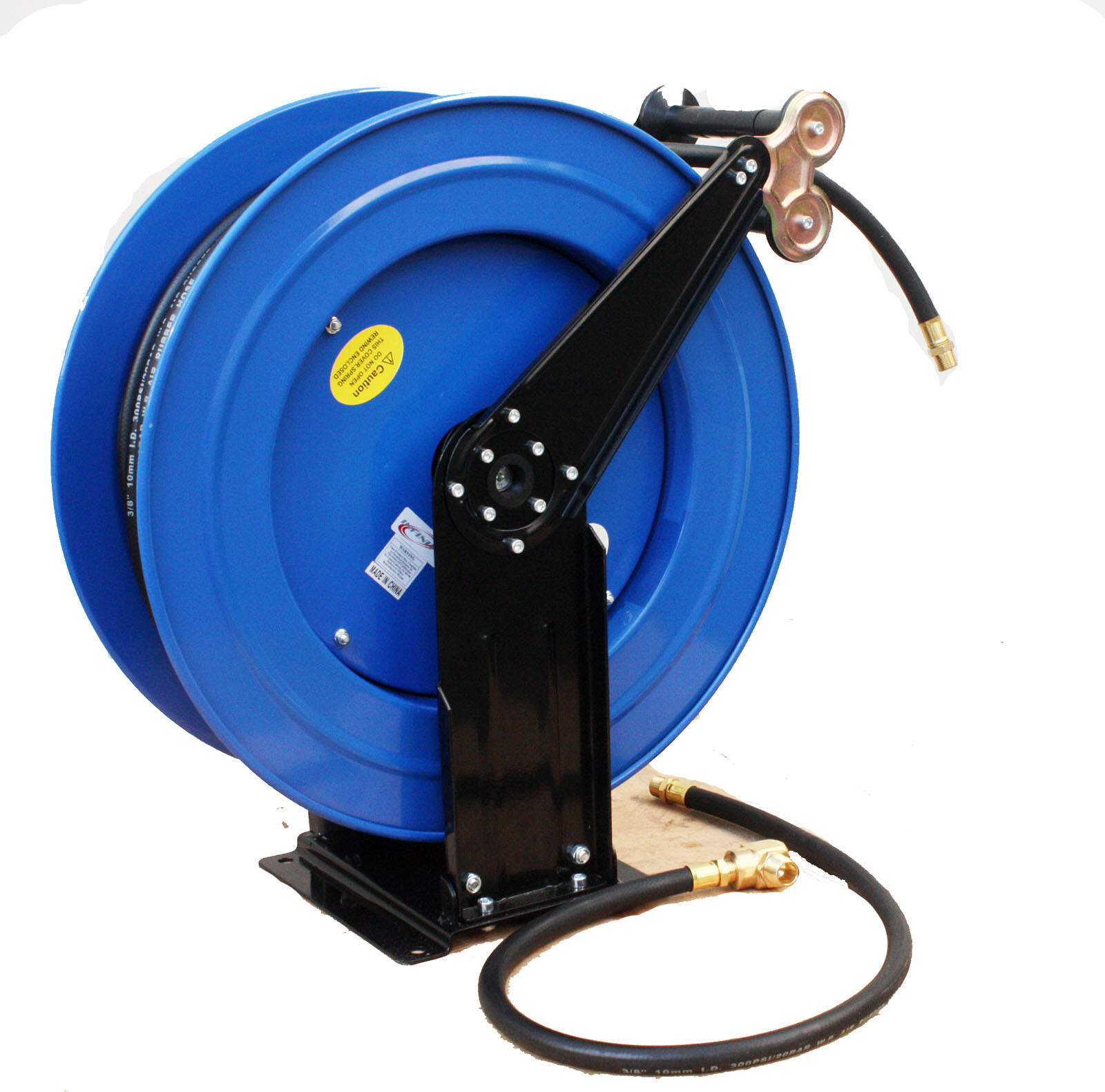 Auto Retractable 100' Air Hose Reel Ceiling Wall Mount & 100ft Rubber ...
