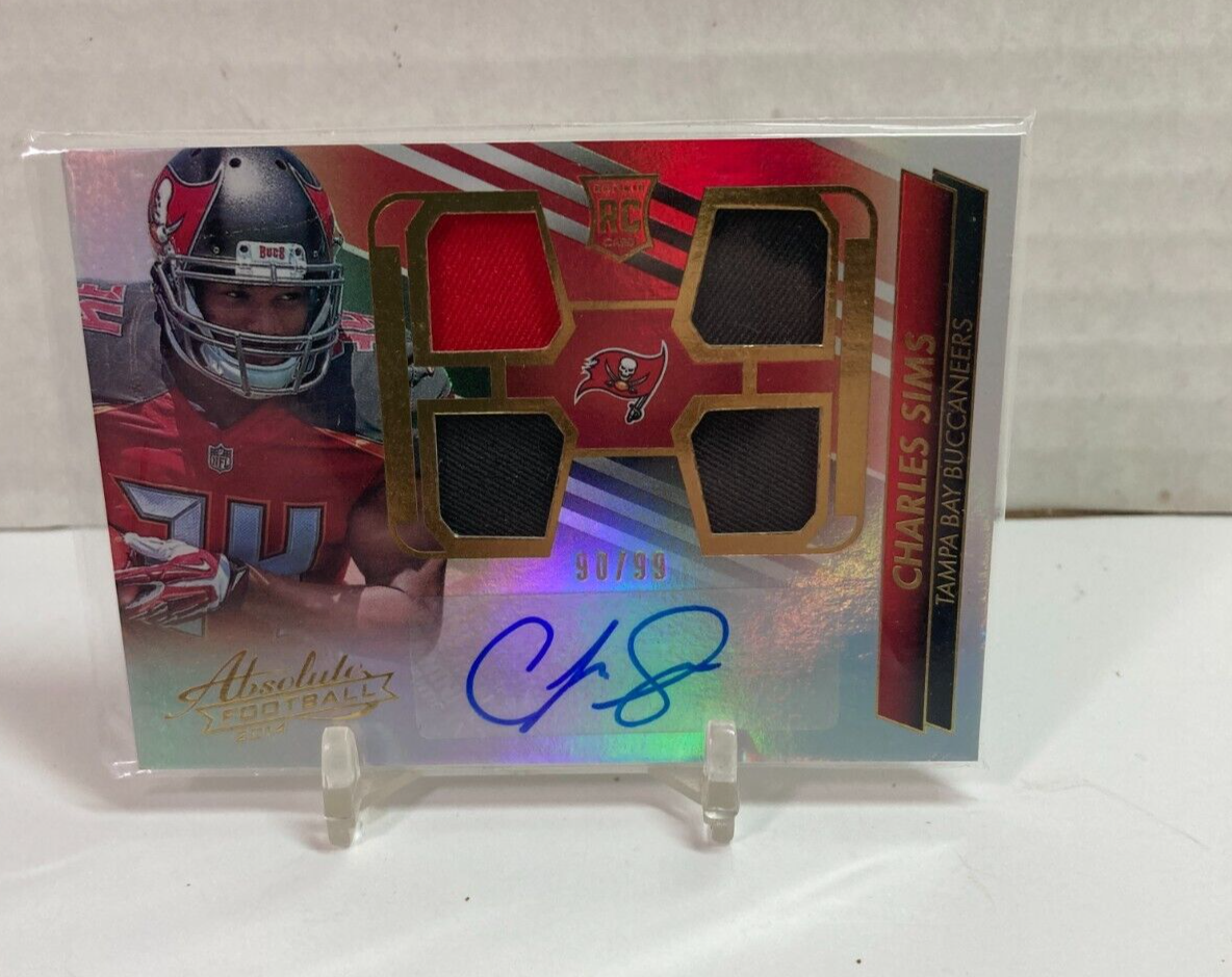 2014 Panini Absolute Jersey Quads /99 Charles Sims #210 Rookie Auto RC ...