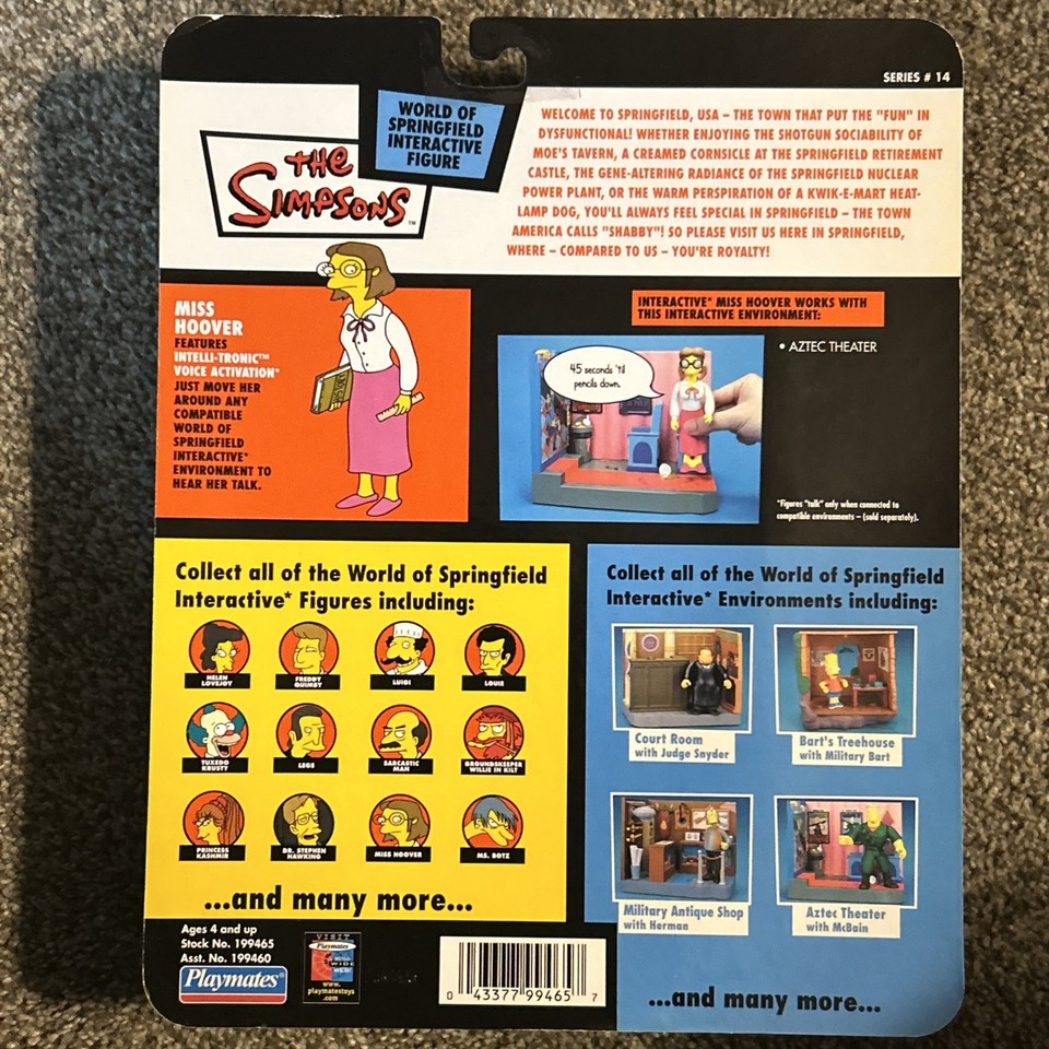 2003 The Simpsons Miss Hoover World Of Springfield Interactive Figure ...
