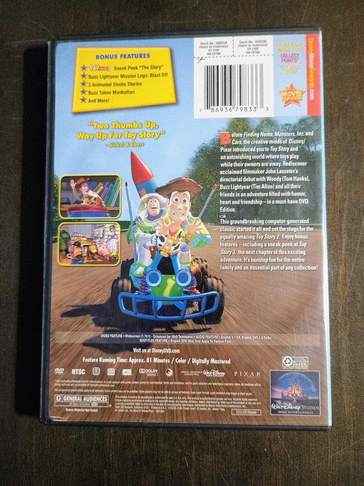 Toy Story (DVD, 1995) Excellent Condition Tom Hanks Tim Allen Family ...