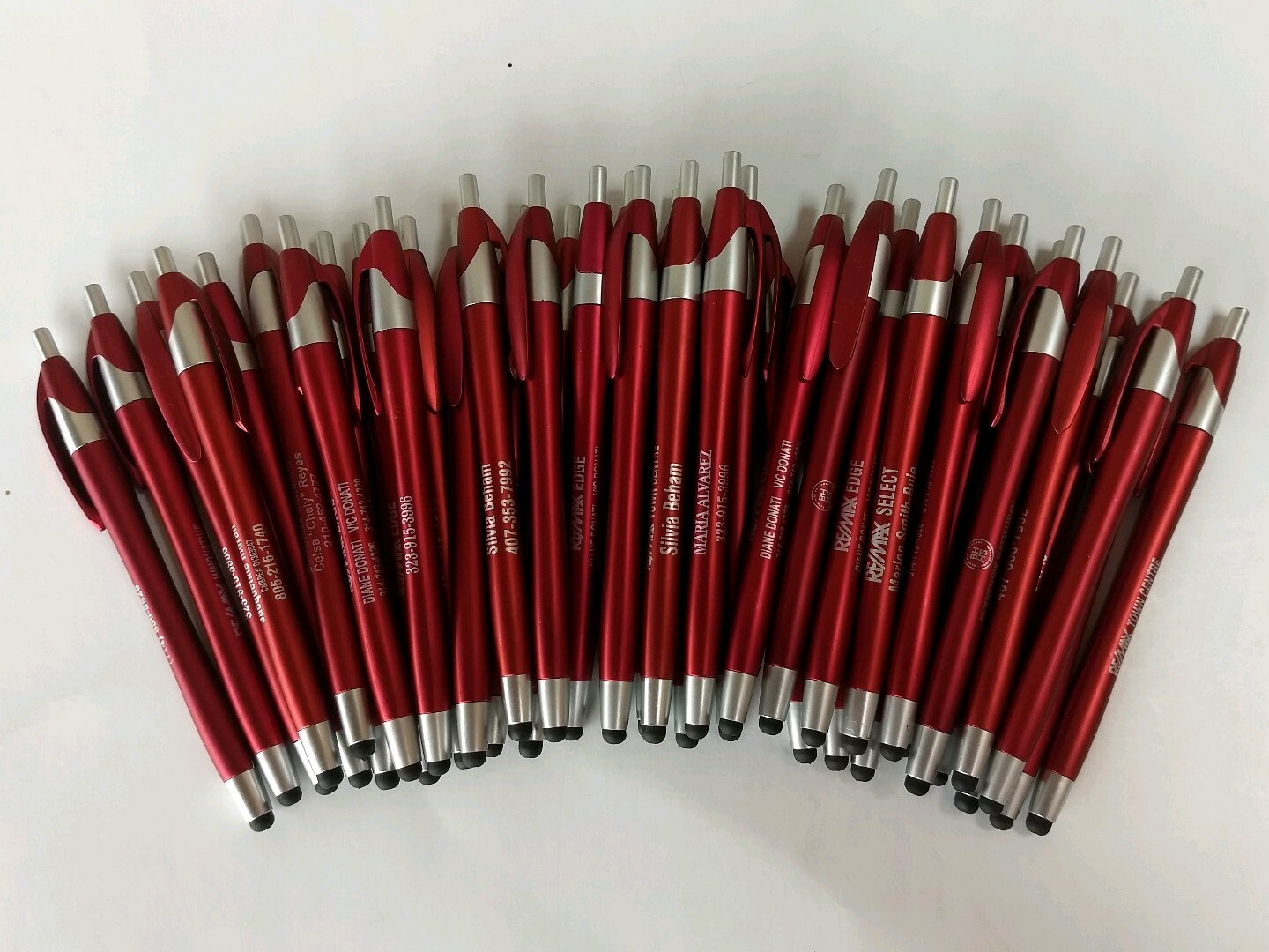 30ct Lot Misprint Retractable Click Pens w/Stylus: RED Javalina/Javelin ...