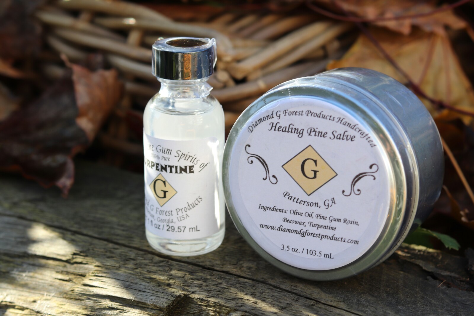 Diamond G Forest Healing Pine Salve & 100% Pure Gum Spirits of ...