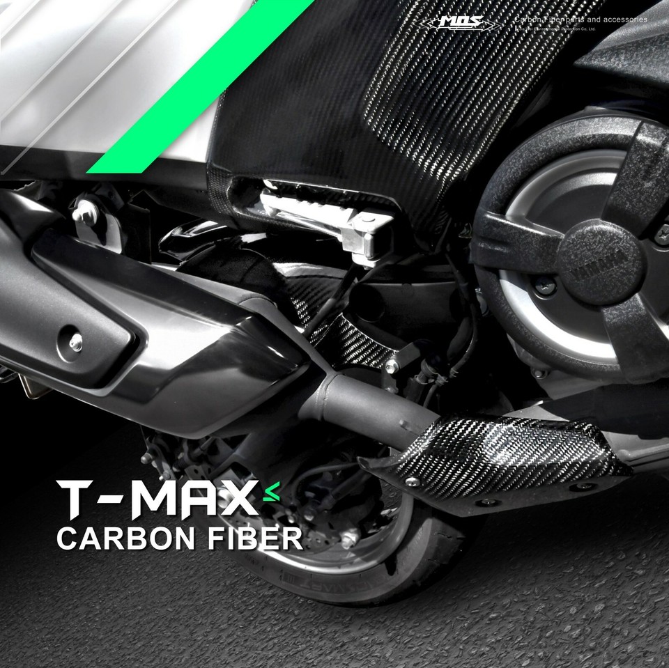 MOS Carbon Fiber Exhaust Pipe Protector Cover for Yamaha TMAX 530 560 ...