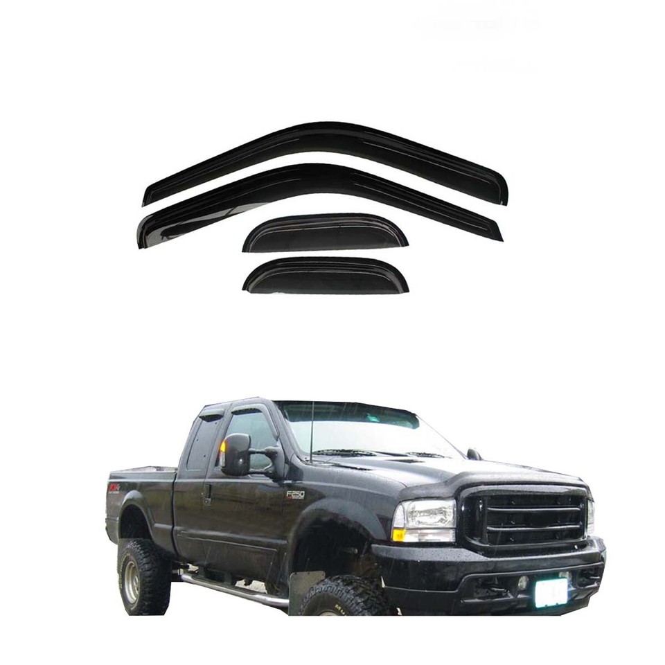 Rain Guard Window Visor For Ford F250/350/450 99-16 Super Duty Super ...