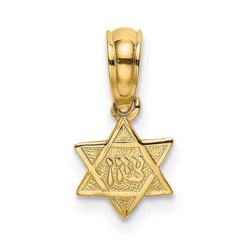Engraved Mini Star Of David Charm In Real 14k Yellow Gold | eBay