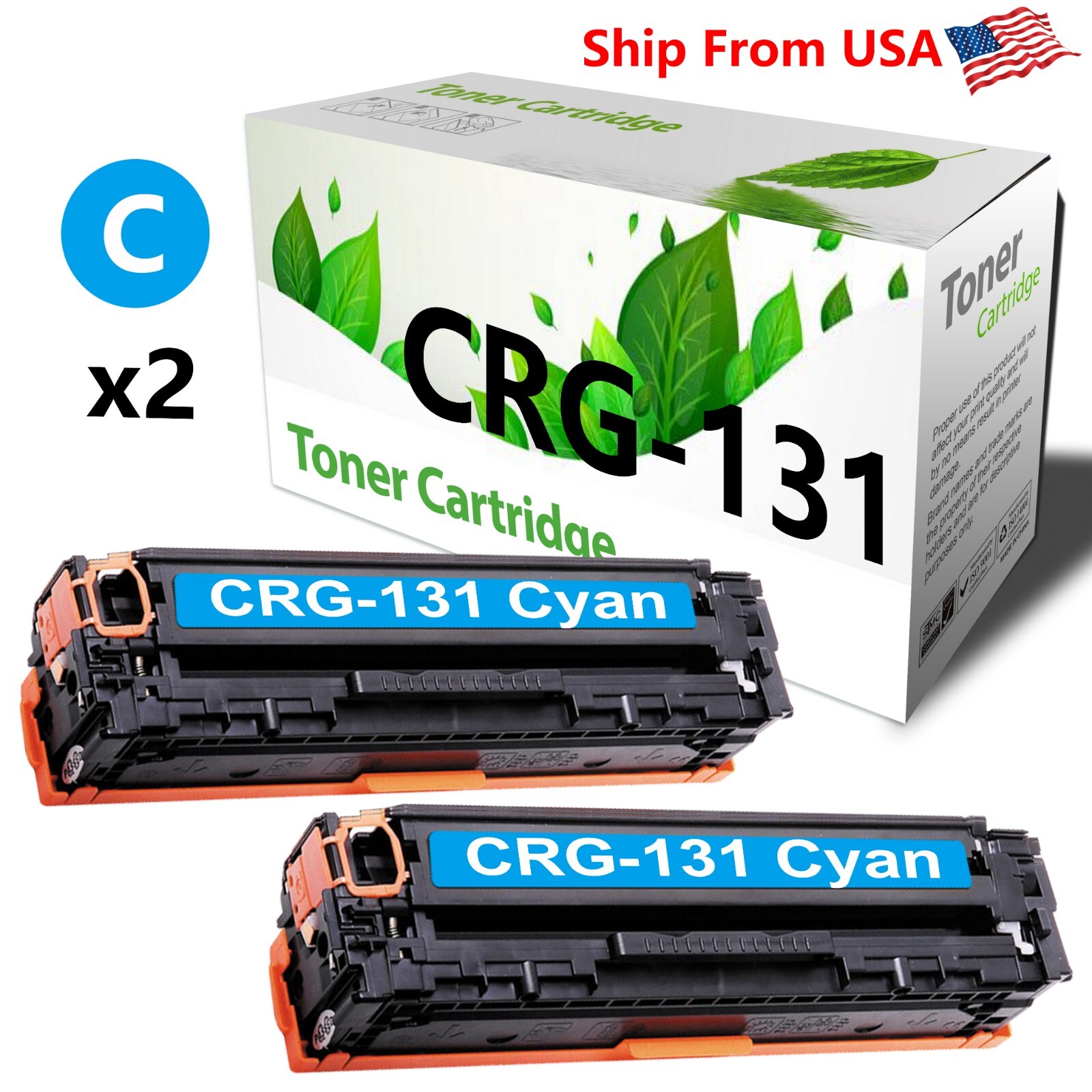(2PK,Cyan) 131H 131 Toner Cartridge for Color imageCLASS 8210Cn ...