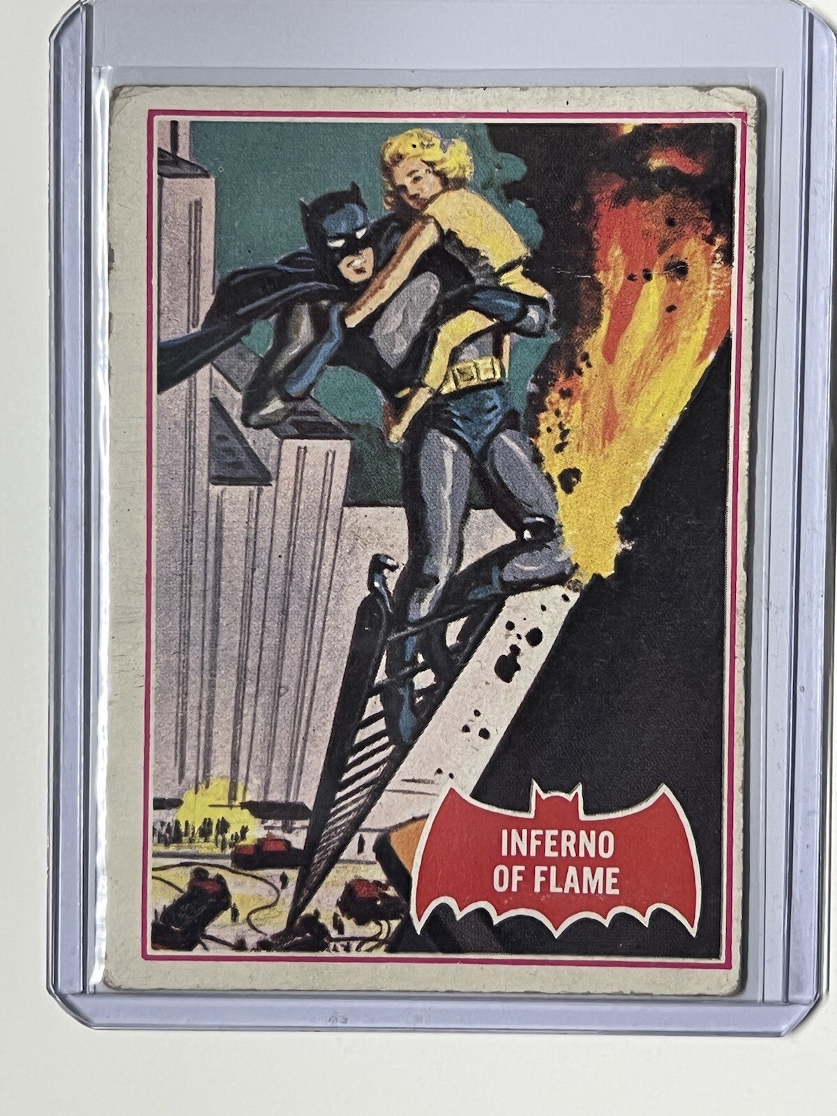 1966 Topps Batman Red Bat Puzzle Back Card #40A Inferno Of Flame | eBay