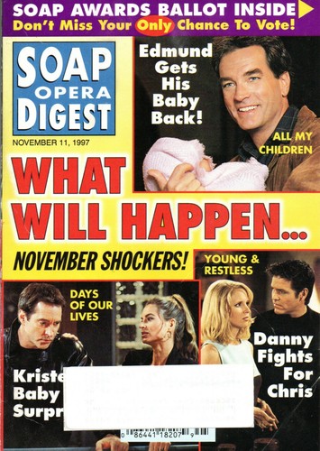 SOAP OPERA DIGEST November 11 1997 John Callahan Roark Critchlow Sabryn ...