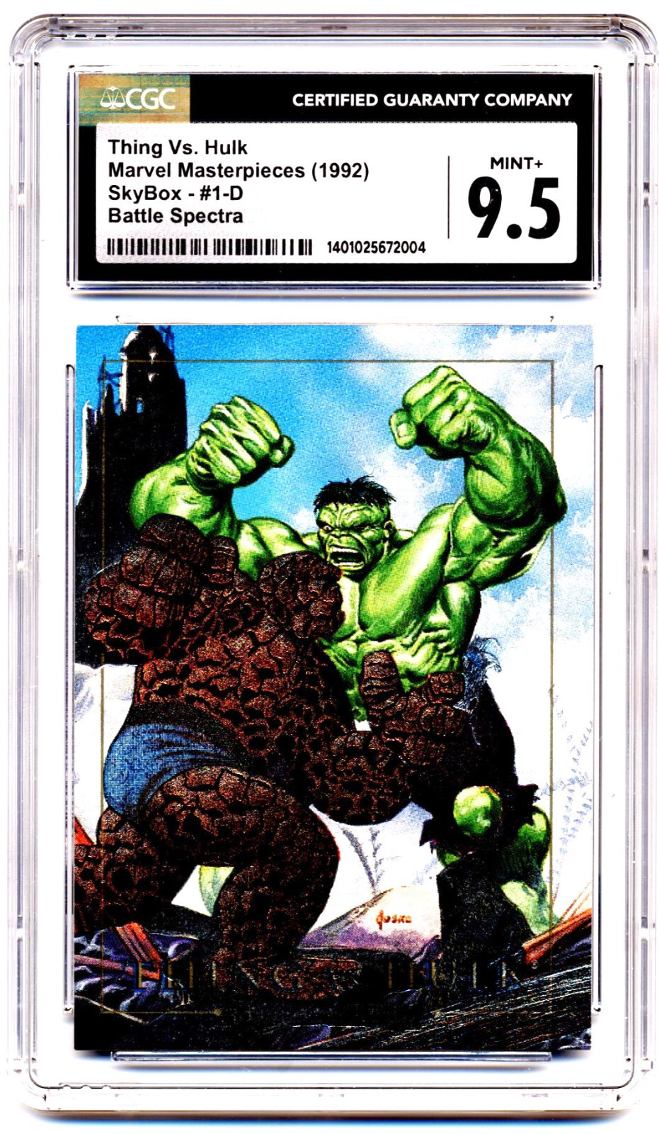 1992 Marvel Masterpieces Thing vs Hulk #1-D Battle Spectra CGC 9.5 Gem ...