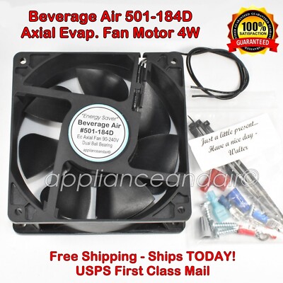 501-184D Beverage Air Axial Evap. Fan Motor 115V 4W, Ships TODAY! | eBay
