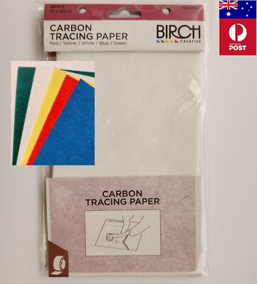 Birch Carbon Tracing Paper - 5 Colours - 21 x 30cm - Red Yellow White ...