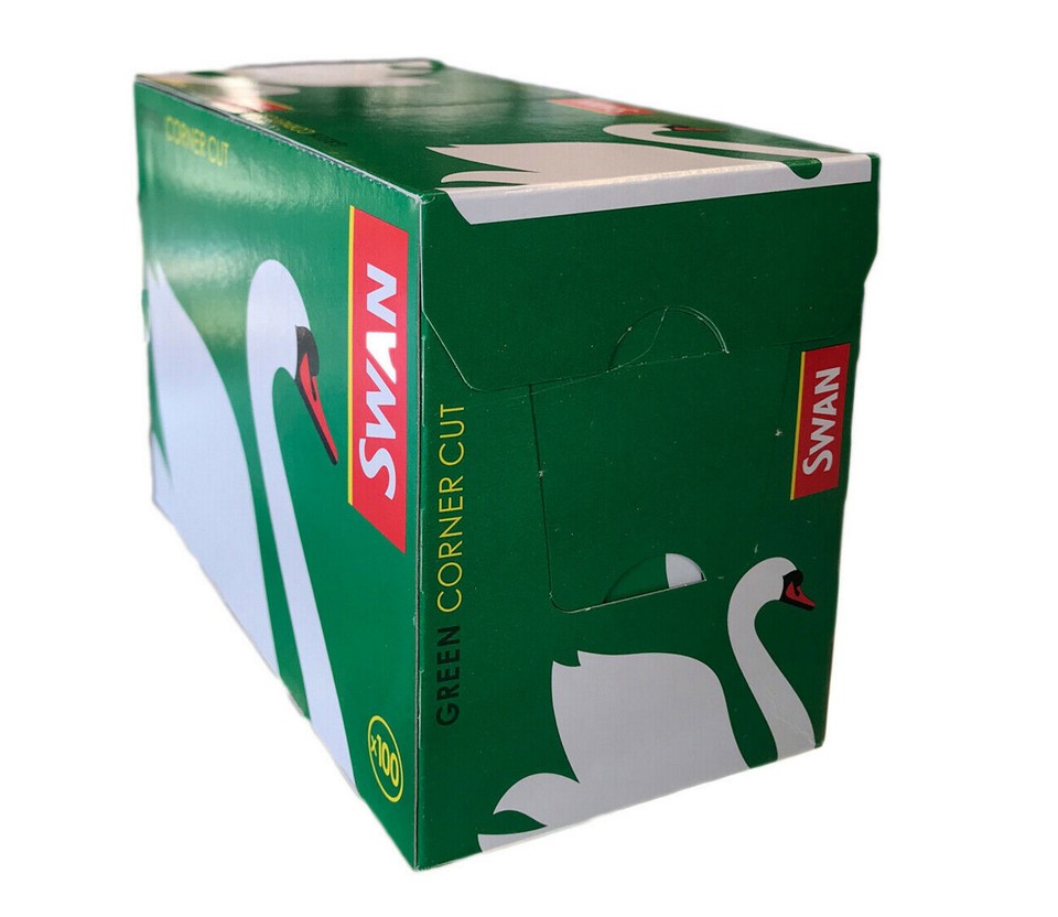 Swan Standard Size Green Corner Cut Cigarette Rolling Papers - 50 ...