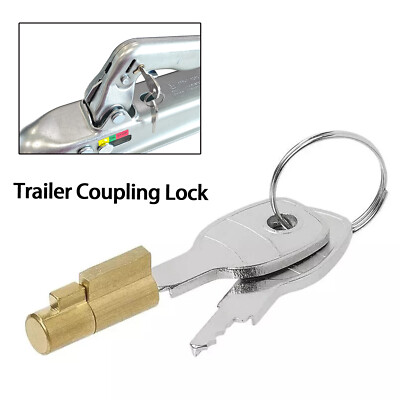 Trailer Caravan Hitch Coupling Lock 2 Keys Heavy Duty Towing Tow Ball ...