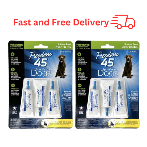 Freedom 45 Spot On Flea Tick Control for Dogs X-Large 66 LBS & Over 6 ...