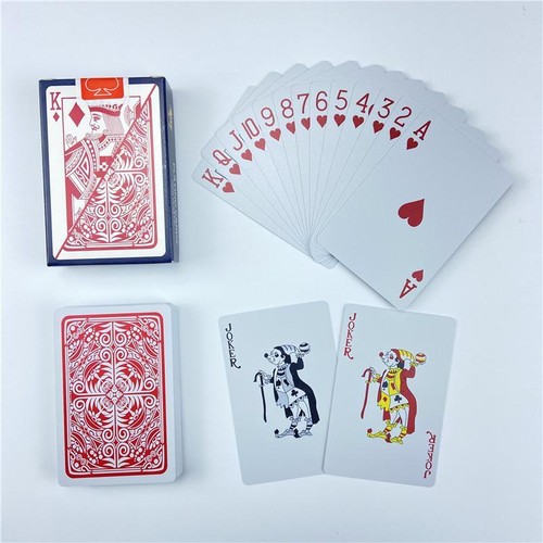 100% PLASTIC New Poker Size Good Playing Cards Excellent Red Free ...