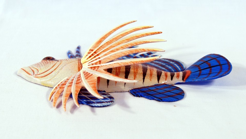 8" 3 Dimensional Tropical Lionfish Lion Fish Wall Mount Décor Plaque ...