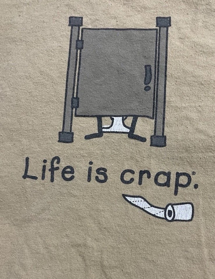 Vintage Life is Crap Drop Toilet Paper T-Shirt Tan Size Large | eBay