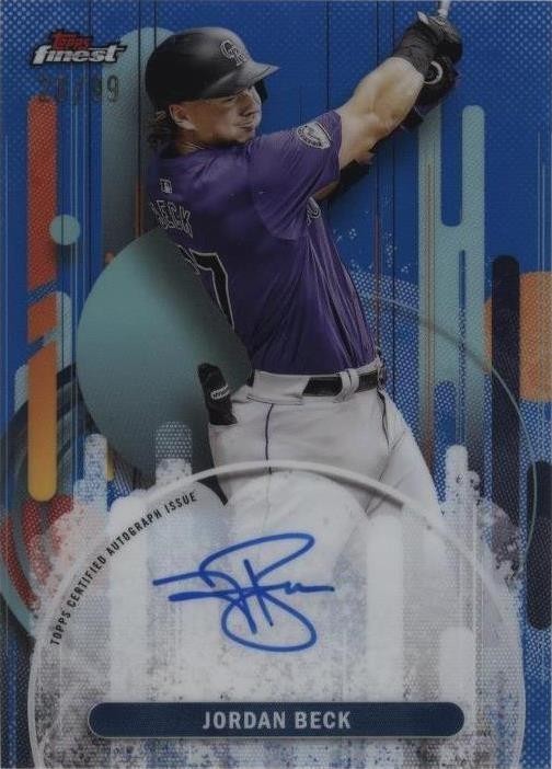 2025 Topps Finest - Finest Autographs Jordan Beck #FA-JB Blue Refractor ...