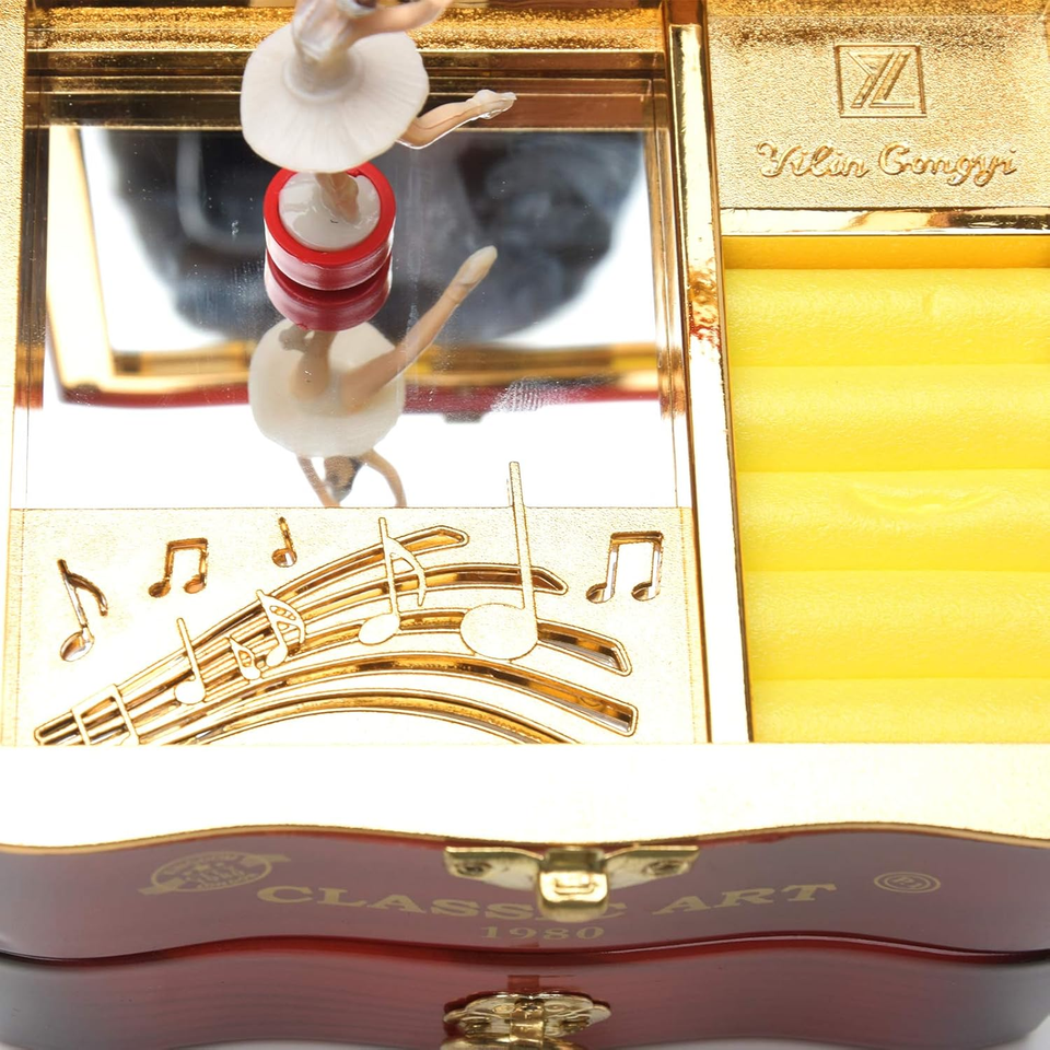 Musical Jewellery Box with Classic Rotating Ballerina Dancer Music Box ...