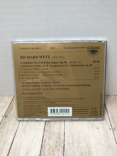 RICHARD WETZ - Wetz: Symphony No. 3 deutsche Romantiker, Vol. 1 CD ...