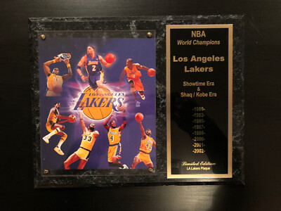 Los Angeles Lakers NBA World Championship Plaque Showtime & Shaq / Kobe ...