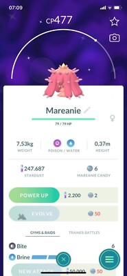 Shiny Mareanie - P T C - Read descriotion | eBay