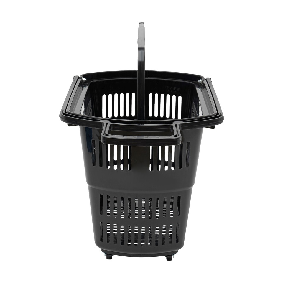 6PCS Blue Shopping Carts w/Wheels and Handle Plastic Rolling Shopping ...