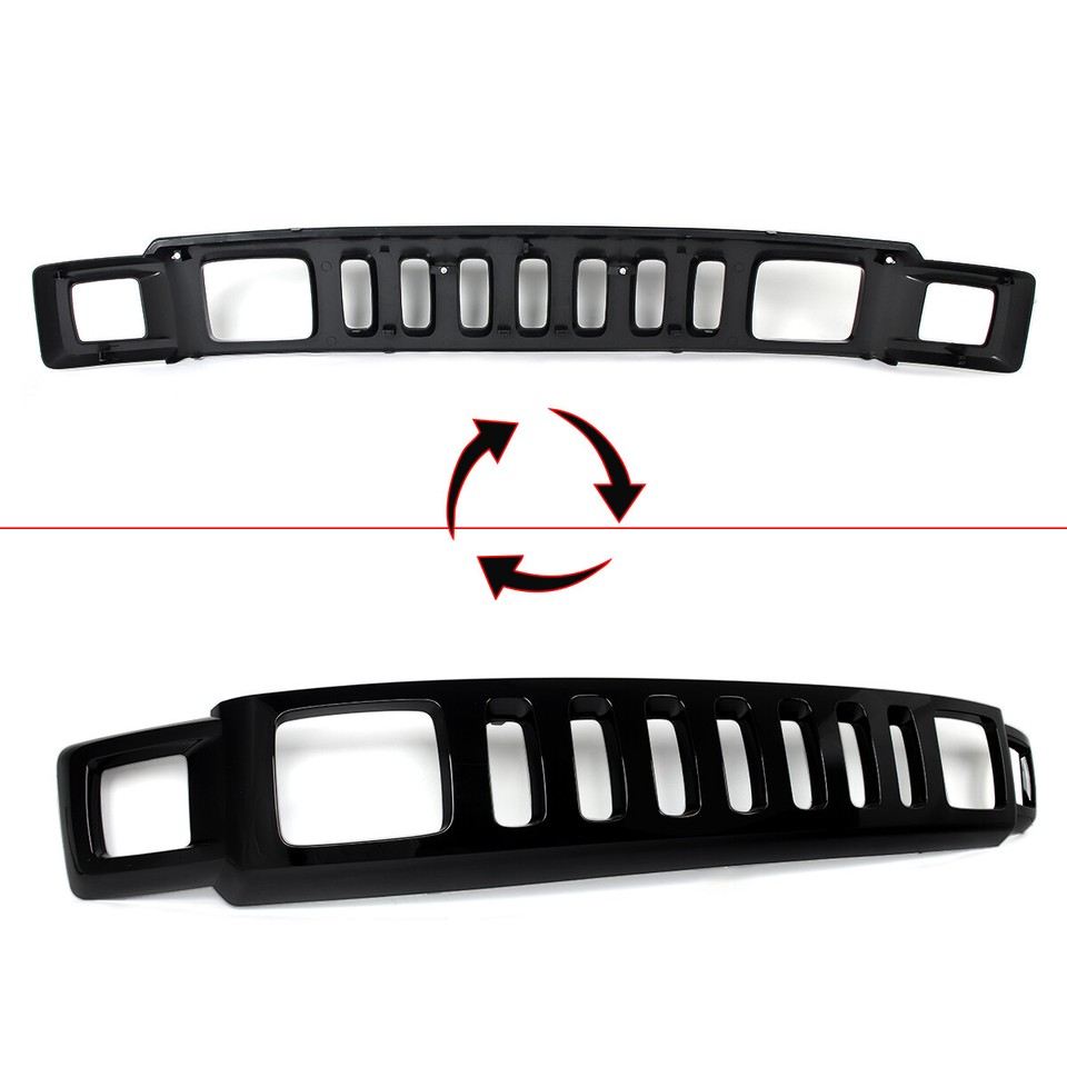 For Hummer H3 H3T 2006-10 Gloss Black Factory Style Front Upper Grille ...