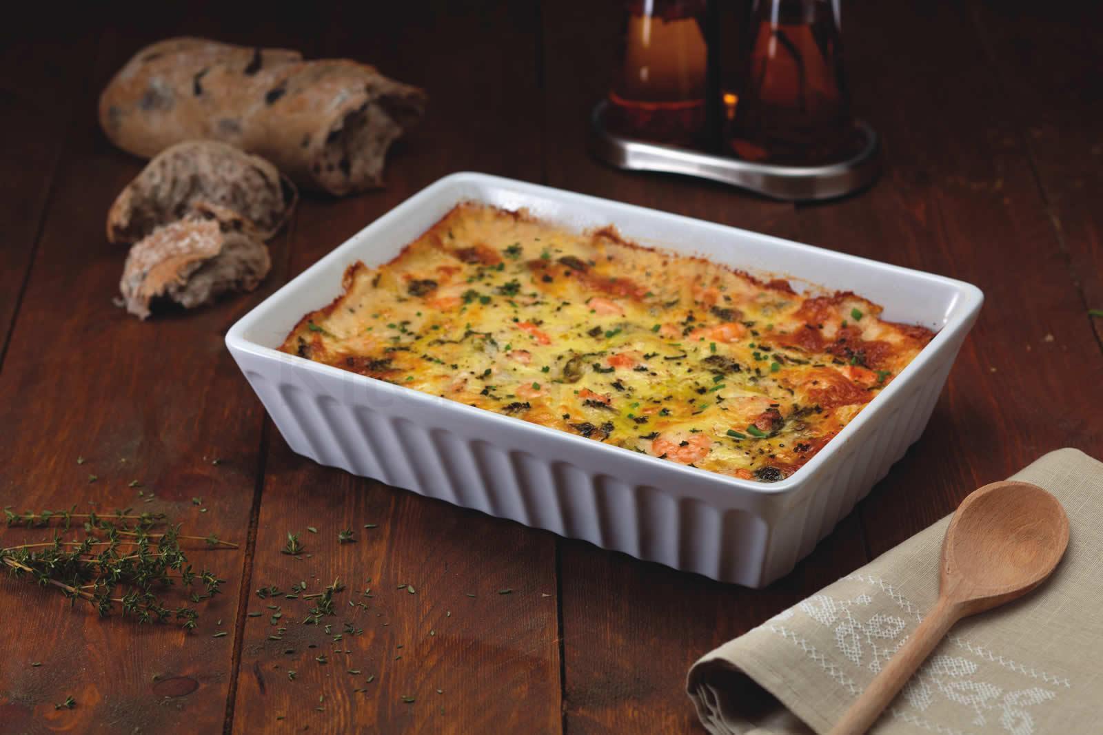 Large Lasagne Baking Dish- Kitchen Craft Traditional White Stoneware ...