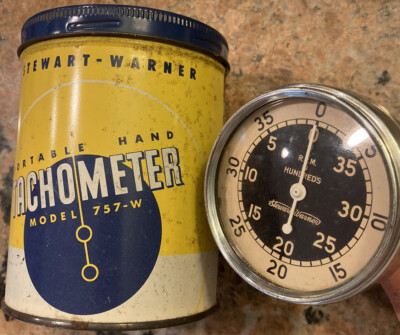 Vintage NOS STEWART-WARNER PORTABLE HAND TACHOMETER MODEL 757-W | eBay