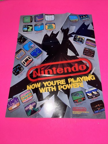 Now Your Playing With Power Original Nintendo Console NES POSTER 11x15 ...