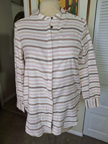 LANDS' END Size Medium Flannel A-line Long Sleeve Tunic Top Neapolitan ...