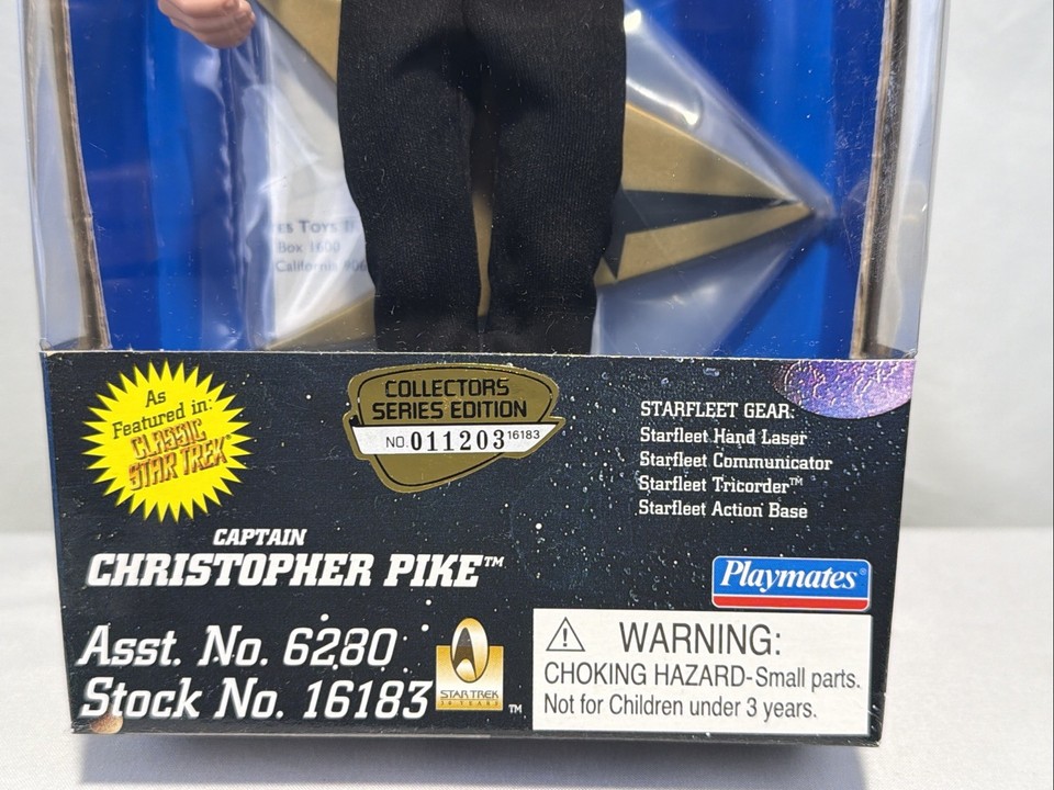 1996 Star Trek TOS 9" Captain Christopher Pike Action Figure Playmates ...